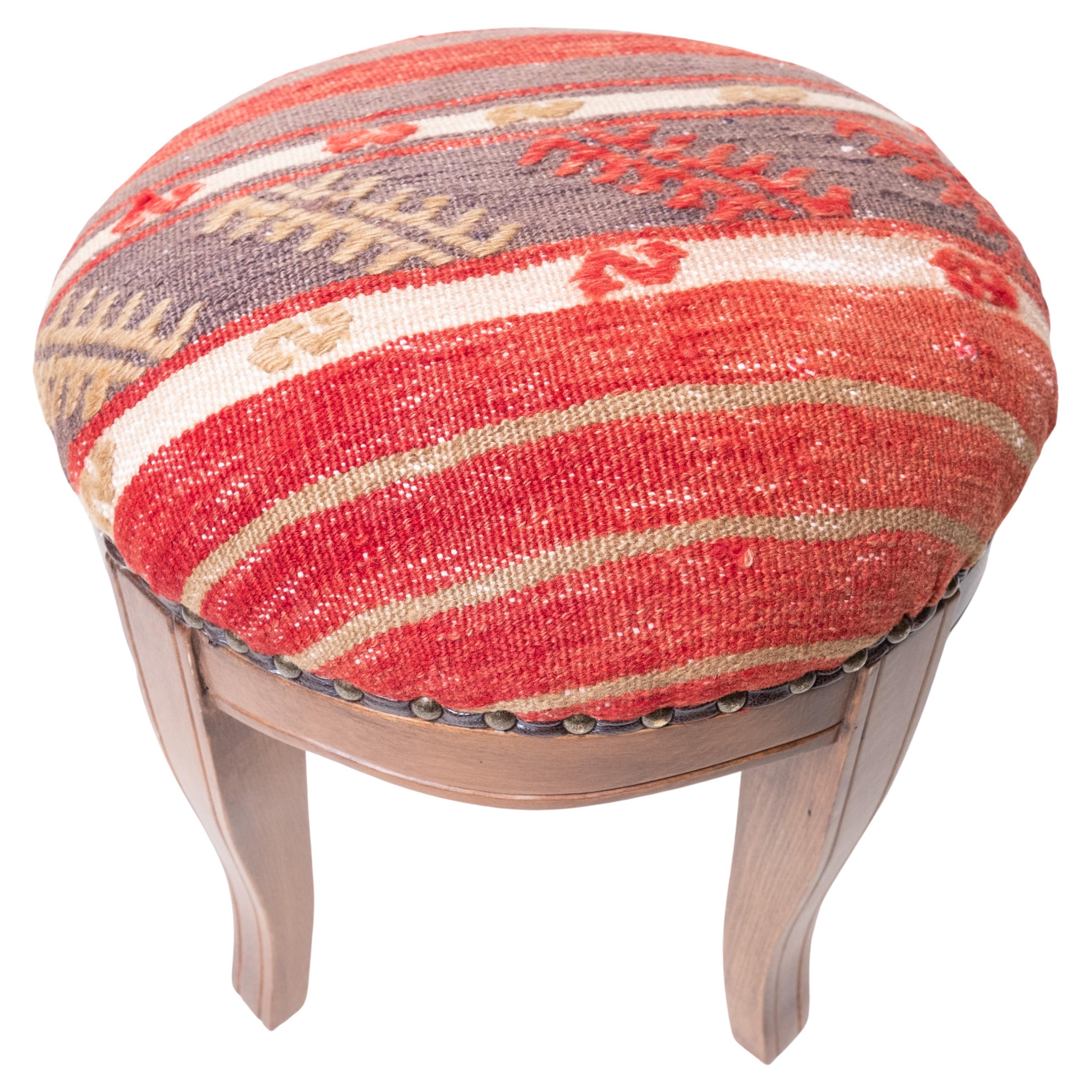 Custom Made Modern Ottoman with Vintage Turkish Anatolian Kilim Cover ...