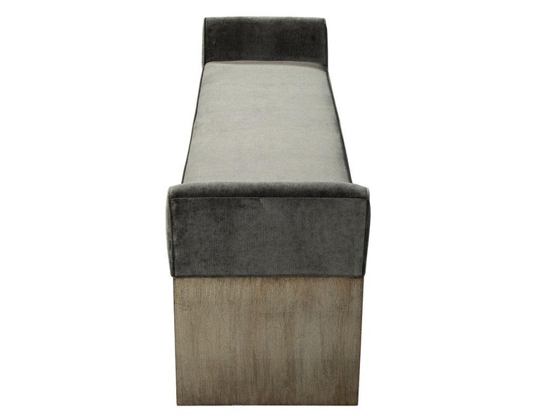 Custom Made Modern Silver Leaf Hall Bench by Carrocel at 1stDibs
