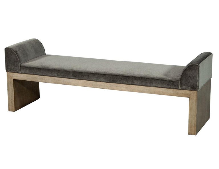 Custom Made Modern Silver Leaf Hall Bench by Carrocel at 1stDibs