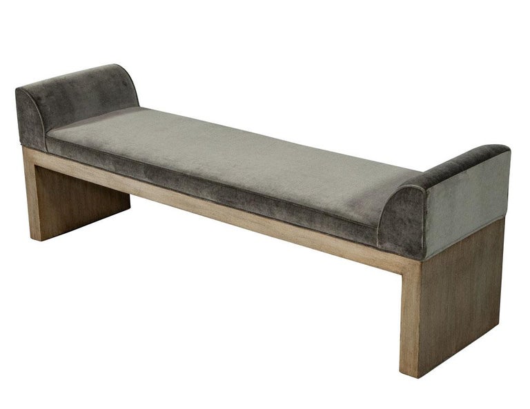 Custom Made Modern Silver Leaf Hall Bench by Carrocel at 1stDibs