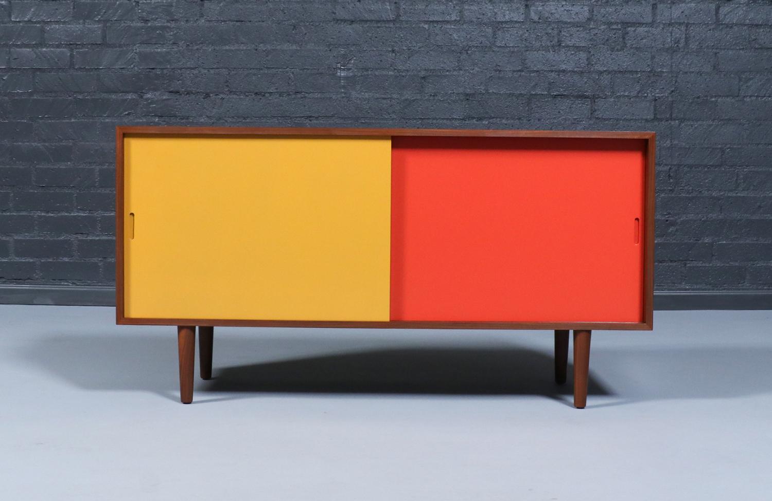 Custom Made Multi-Color Lacquered Credenza by Danish Modern LA For Sale ...
