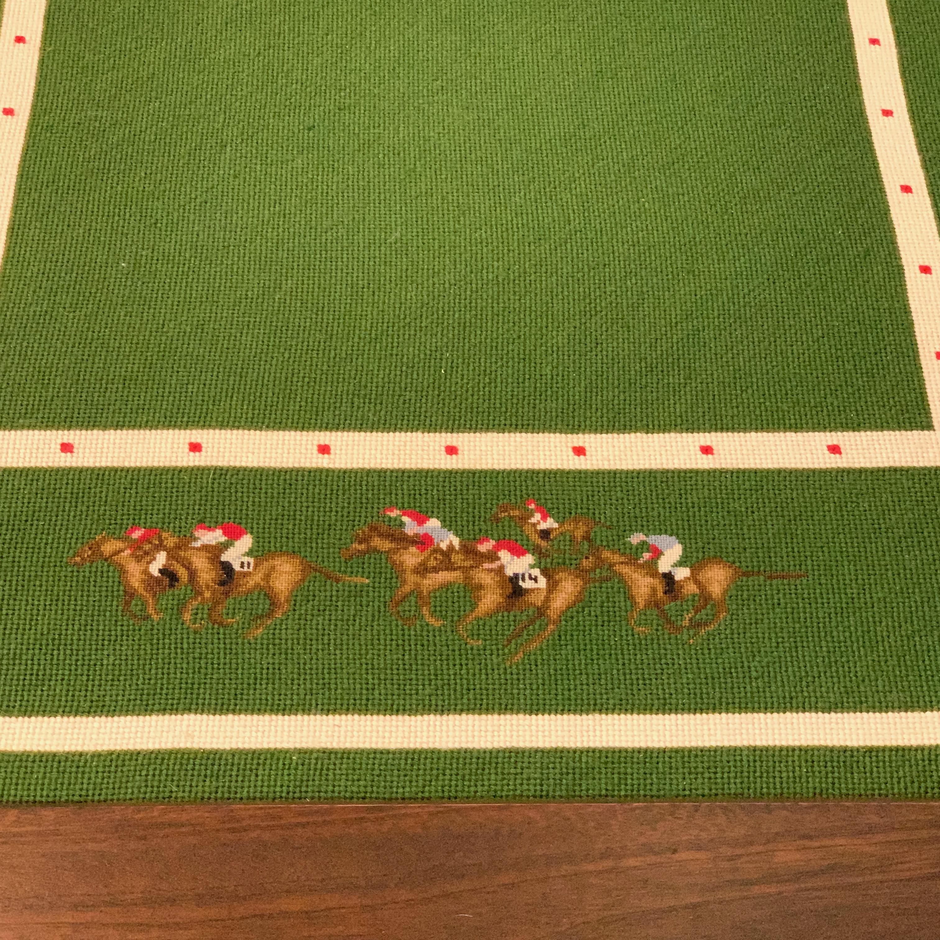 Custom Made Needlepoint and Mahogany Games Table at 1stDibs