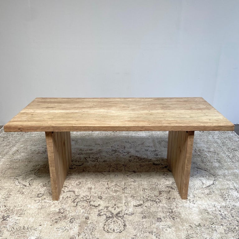 Custom Made Reclaimed Elm Wood Wood Dining Table For Sale at 1stDibs
