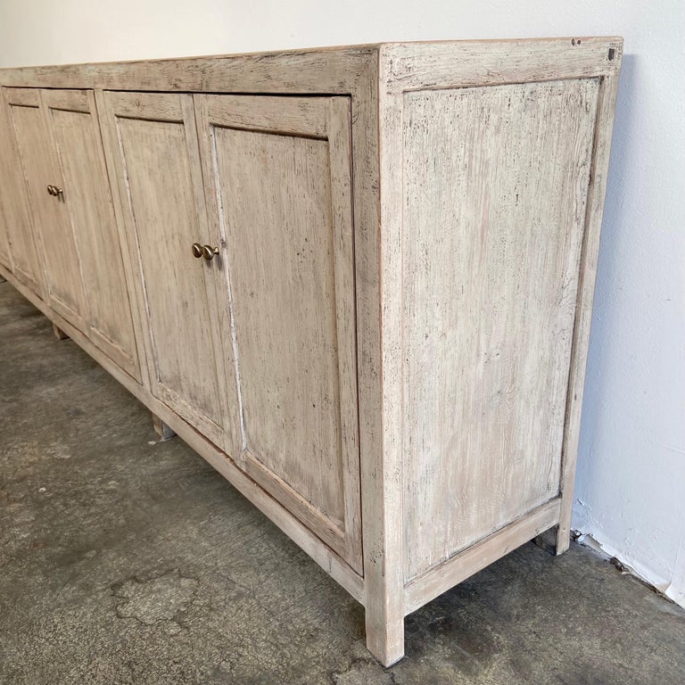 Custom Made Reclaimed Painted and Distressed Cabinet Console with Doors ...