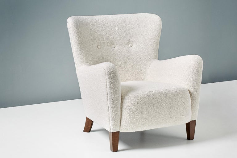 Custom Made RYO Boucle Lounge Chair For Sale at 1stDibs