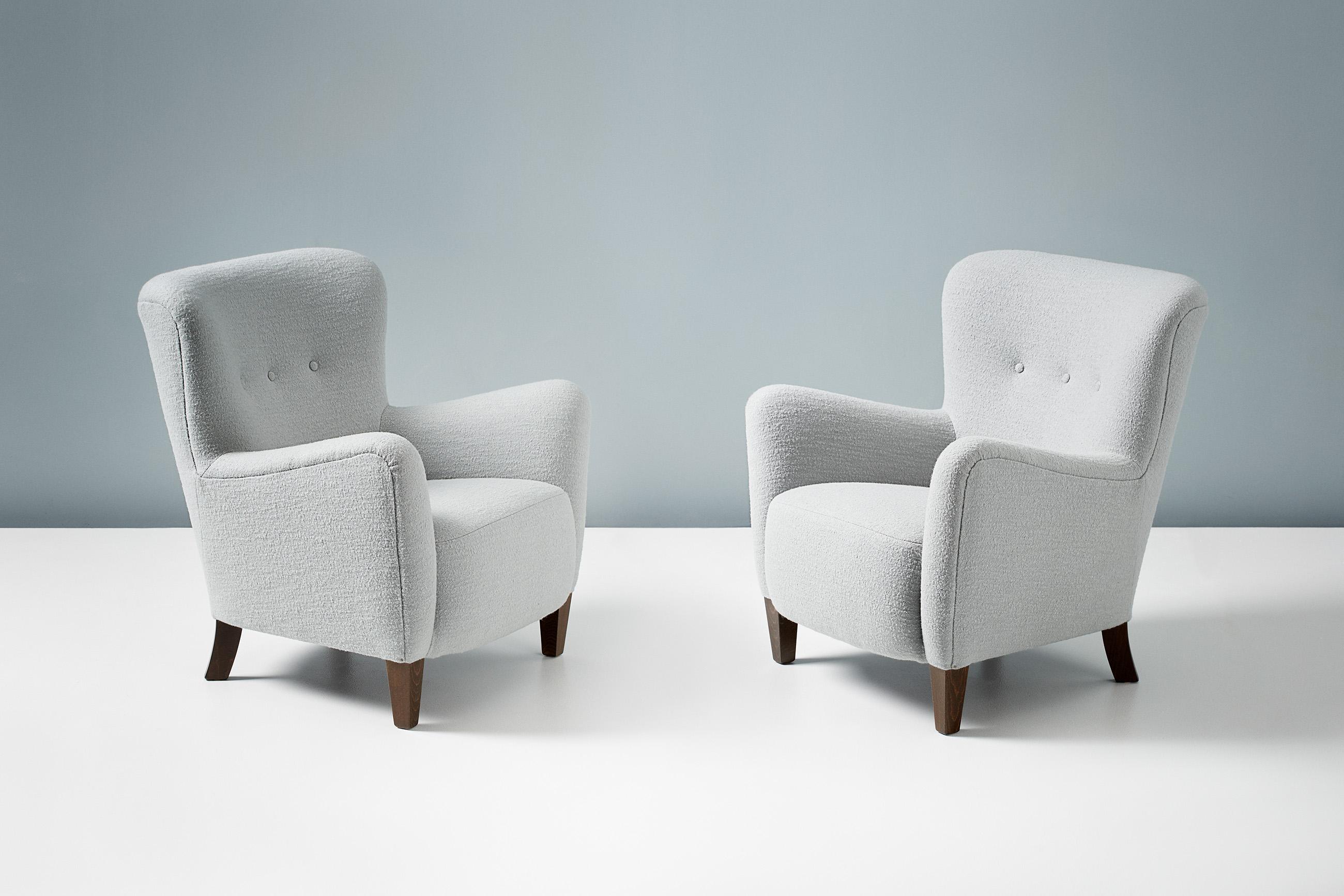 Custom Made RYO wool Lounge Chairs For Sale at 1stDibs
