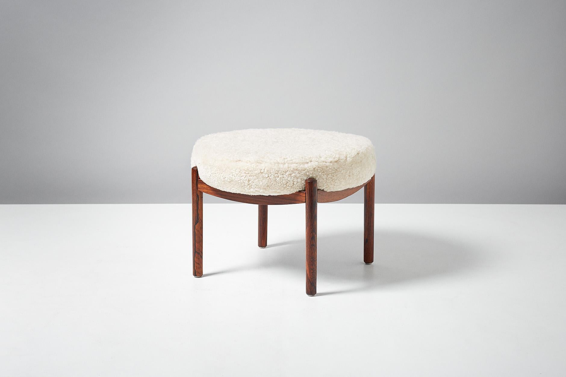 Custom Made Sheepskin Covered Ottoman at 1stDibs | custom made ottoman ...