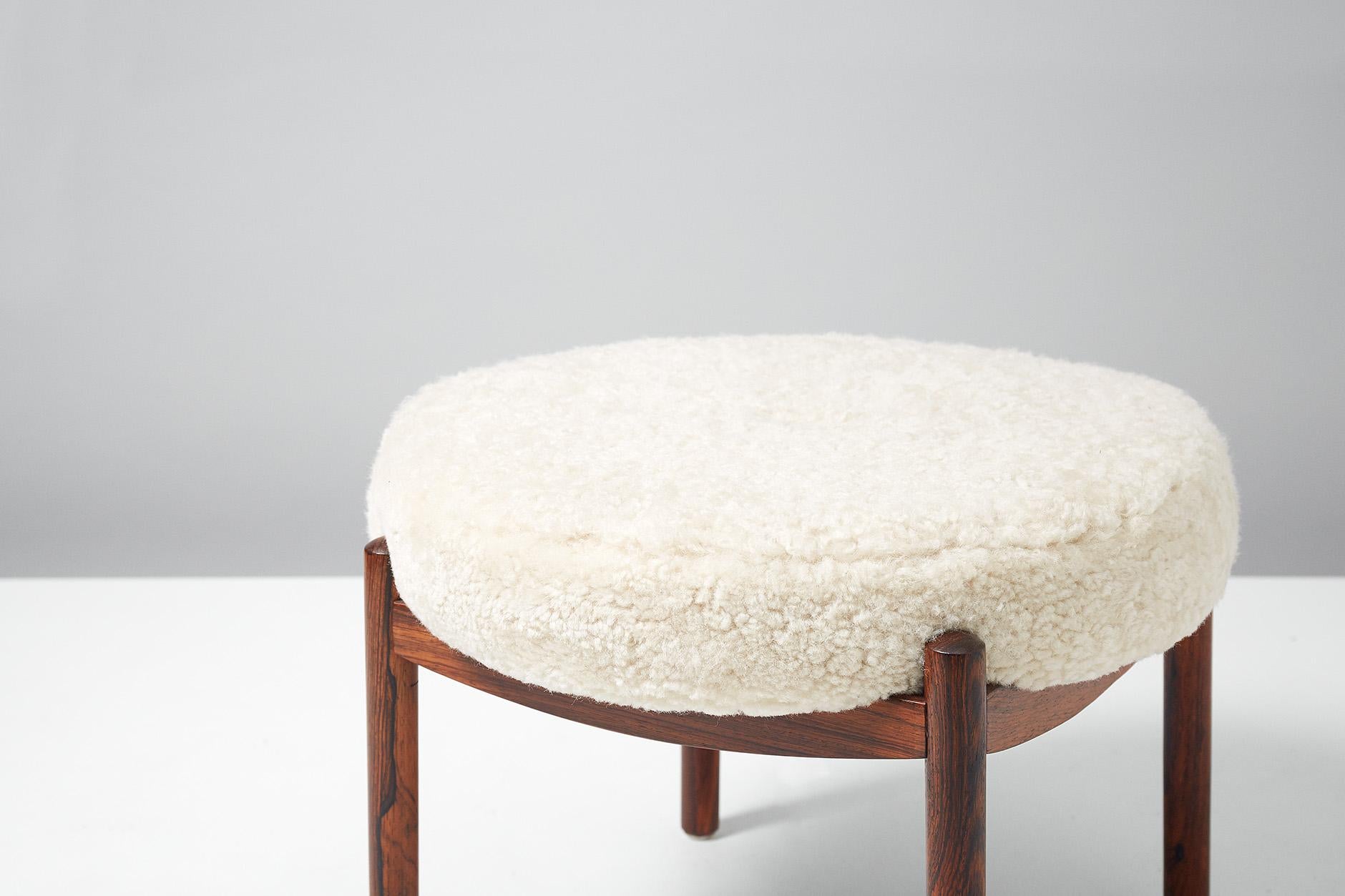 Custom Made Sheepskin Covered Ottoman at 1stDibs | custom made ottoman ...