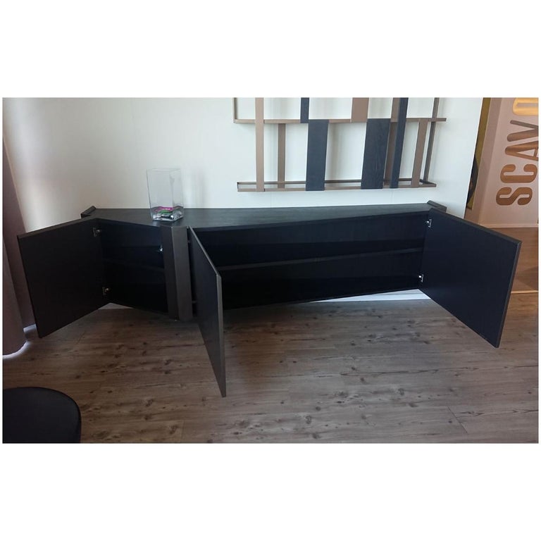 Custom Made Sideboard in Black Ashwood and Dark Bronze Finish For Sale ...