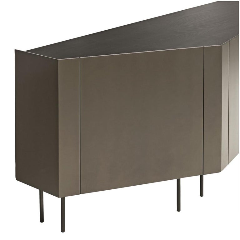 Custom Made Sideboard in Black Ashwood and Dark Bronze Finish For Sale ...