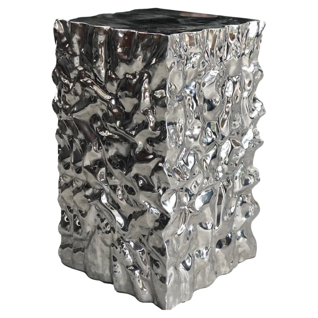 Brutalist Solid Stainless Steel Plinth Display Pedestal For Sale at 1stDibs
