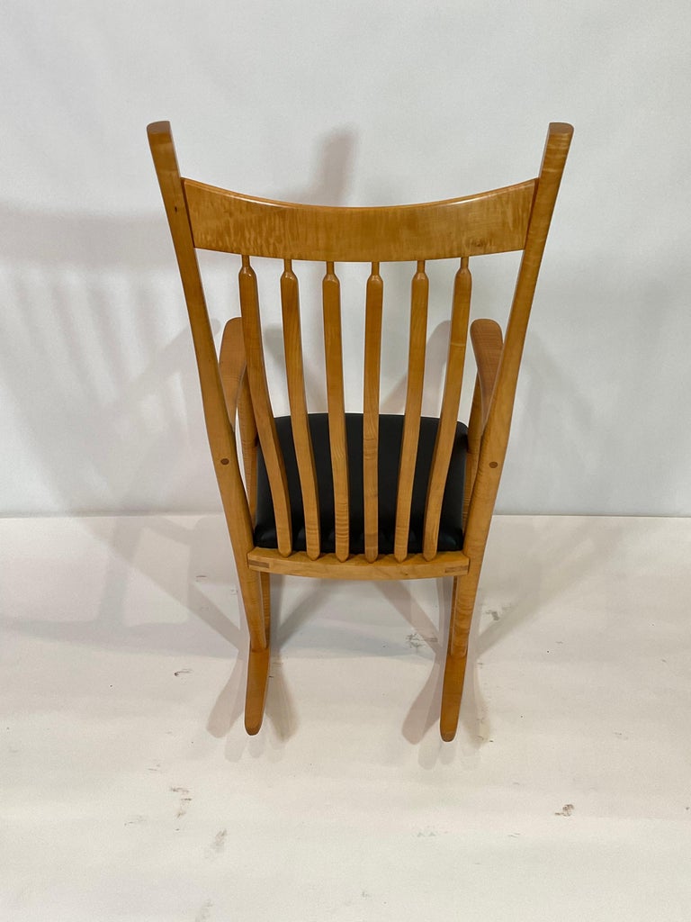 Custom-Made Tiger Maple Rocker For Sale at 1stDibs