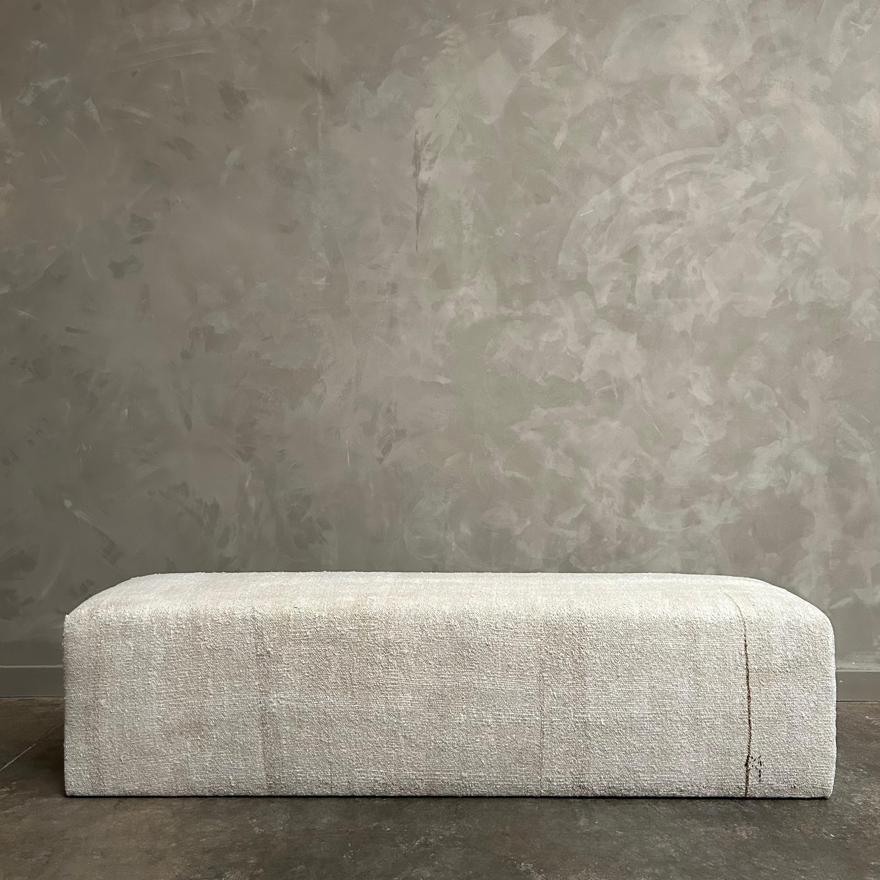 Custom Made Turkish Rug Bench Cube Style Ottoman For Sale at 1stDibs