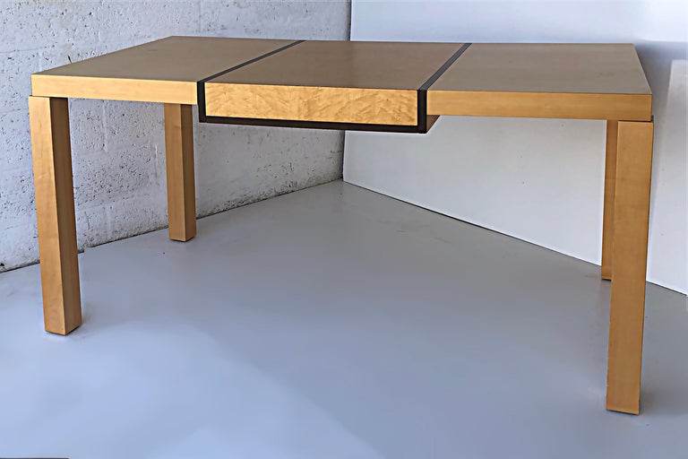 Custom-Made Two-Tone Writing Desk with Bird's Eye Maple Veneers and One ...