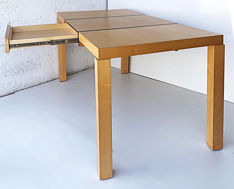 Custom-Made Two-Tone Writing Desk with Bird's Eye Maple Veneers and One ...