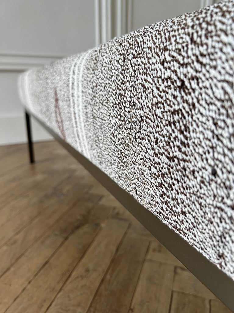 Custom Made Upholstered Bench Ottoman from Turkish Rug For Sale at 1stDibs