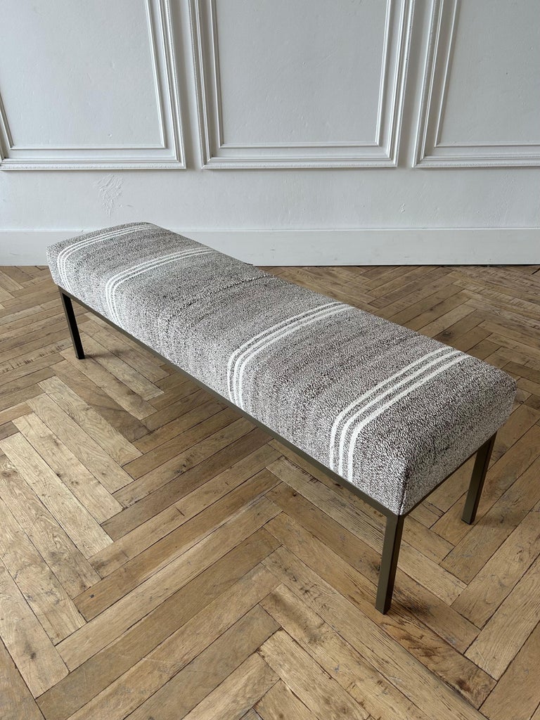 Custom Made Upholstered Bench Ottoman from Turkish Rug For Sale at 1stDibs