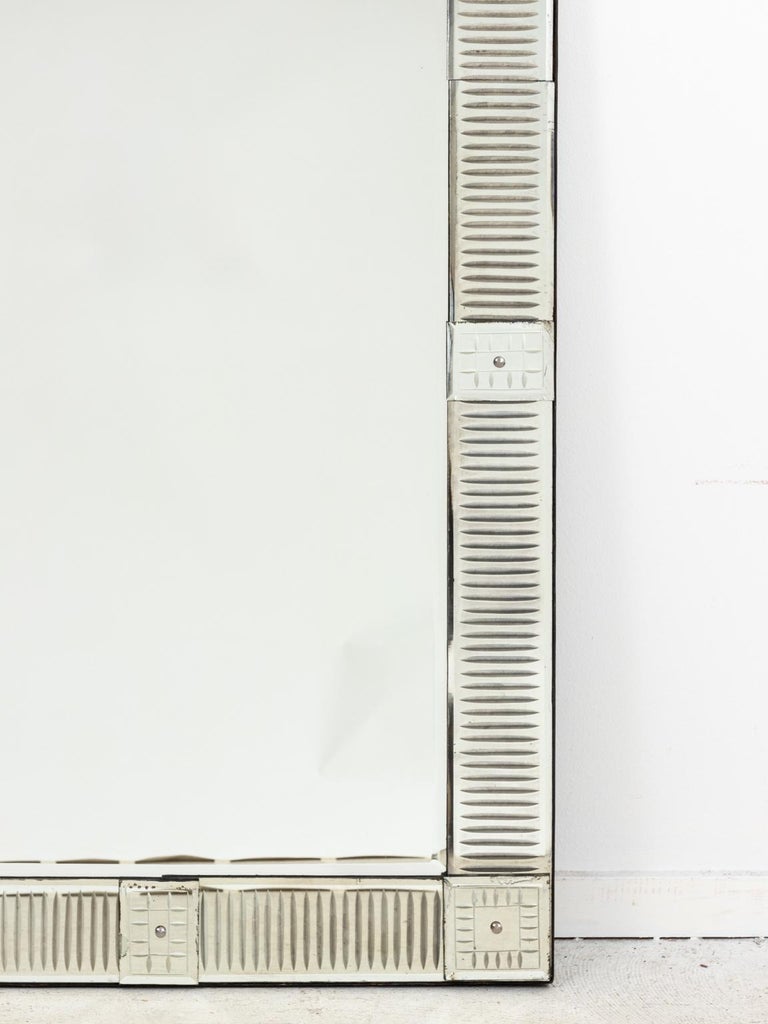 Custom Made Venetian Mirror with Ribbed Pattern Frame at 1stDibs