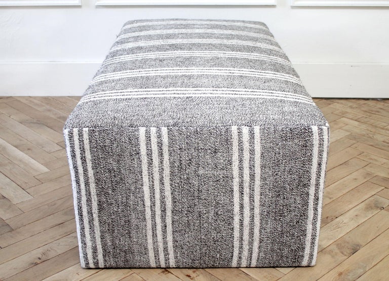 Custom Made Vintage Turkish Rug Rectangle Cocktail Ottoman Coffee Table ...