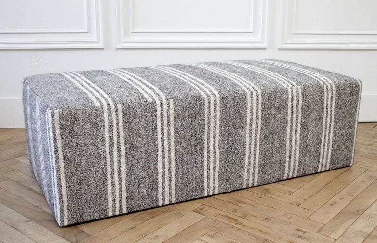 Custom Made Vintage Turkish Rug Rectangle Cocktail Ottoman Coffee Table ...