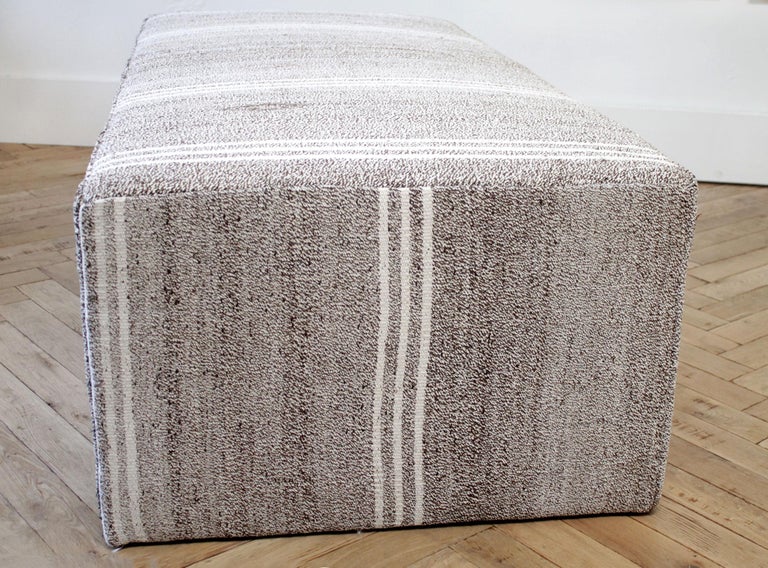 Custom Made Vintage Turkish Rug Rectangle Cocktail Ottoman Coffee Table ...