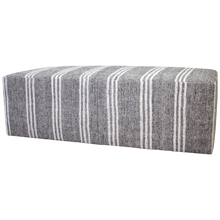 Custom Made Vintage Turkish Rug Rectangle Cocktail Ottoman Coffee Table ...