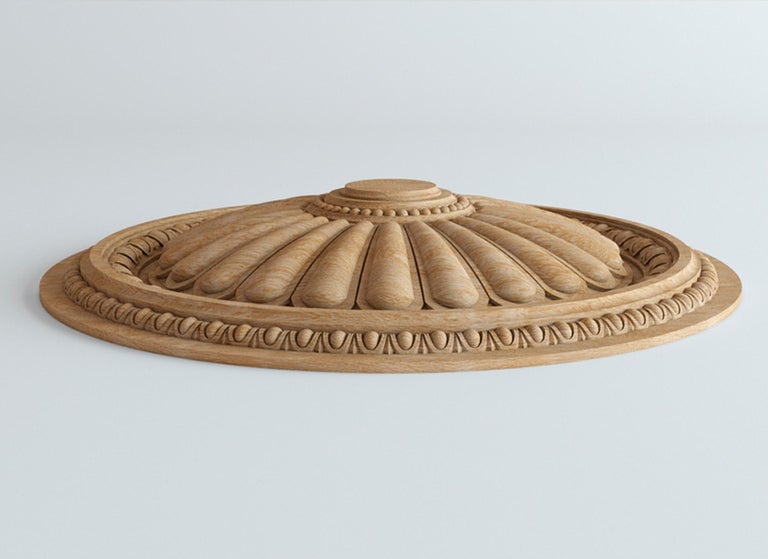 Custom Made Wood Medallion for Interior, Architectural Hand Carved Oak ...