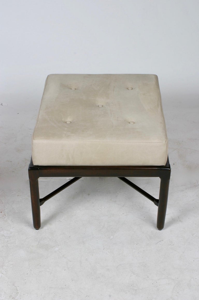 Custom Made X-Base Dark Espresso Ottoman or Bench of a Mid-Century ...