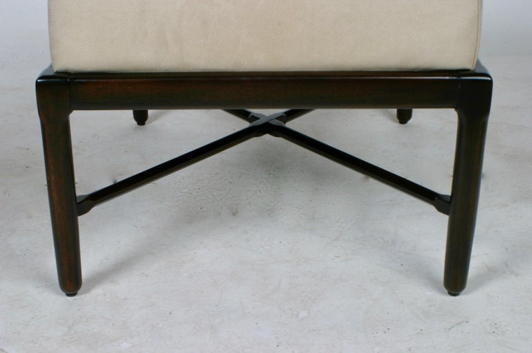 Custom Made X-Base Dark Espresso Ottoman or Bench of a Mid-Century ...