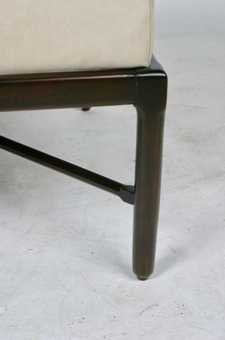 Custom Made X-Base Dark Espresso Ottoman or Bench of a Mid-Century ...