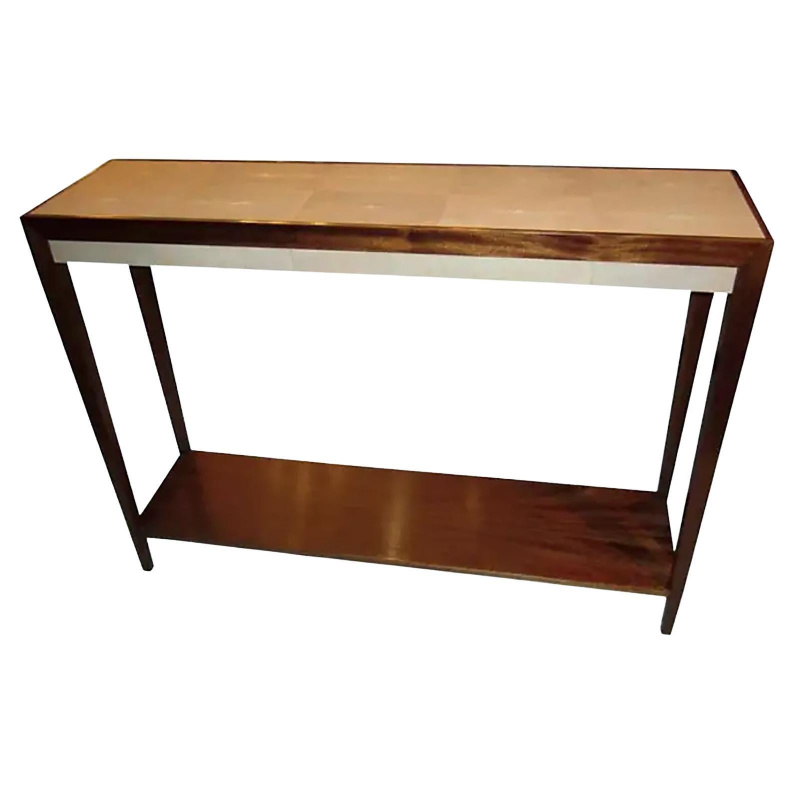 A Jean- Michel Frank Style mahogany flip top table at 1stDibs