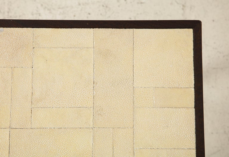 Custom Mahogany Table with Shagreen Top For Sale at 1stDibs