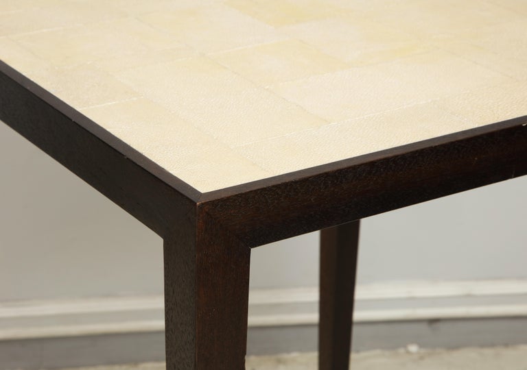 Custom Mahogany Table with Shagreen Top For Sale at 1stDibs