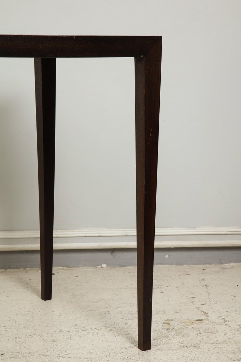 Custom Mahogany Table with Shagreen Top For Sale at 1stDibs