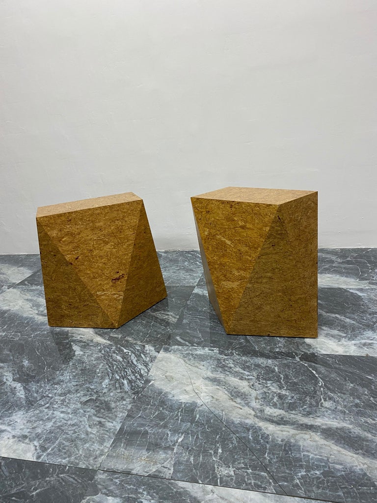 Custom MDF Angular Pedestal Tables, Set of Twopair of Modern Custom ...