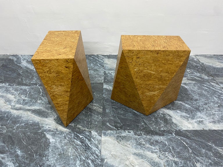 Custom MDF Angular Pedestal Tables, Set of Twopair of Modern Custom ...