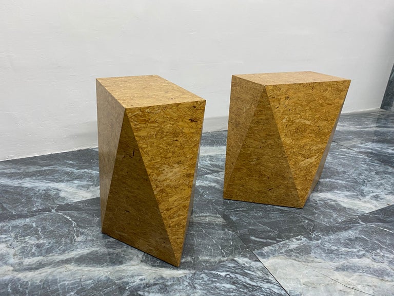 Custom MDF Angular Pedestal Tables, Set of Twopair of Modern Custom ...