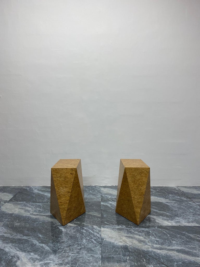 Custom MDF Angular Pedestal Tables, Set of Twopair of Modern Custom ...