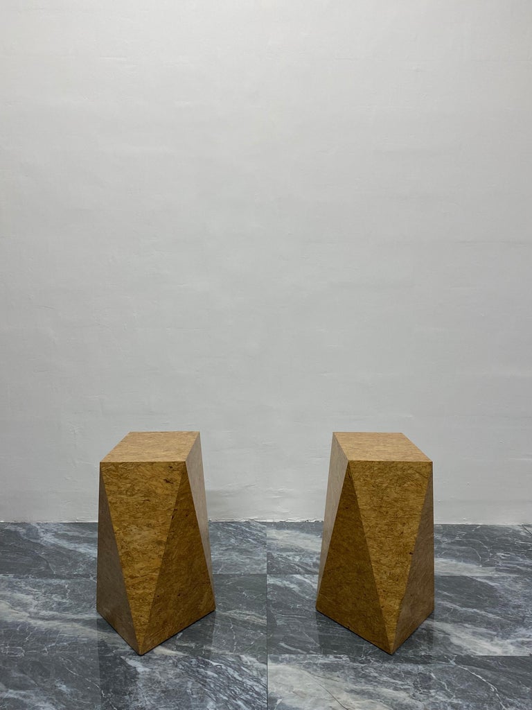Custom MDF Angular Pedestal Tables, Set of Twopair of Modern Custom ...