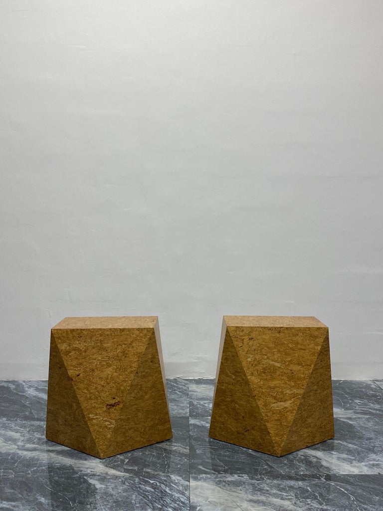 Custom MDF Angular Pedestal Tables, Set of Twopair of Modern Custom ...