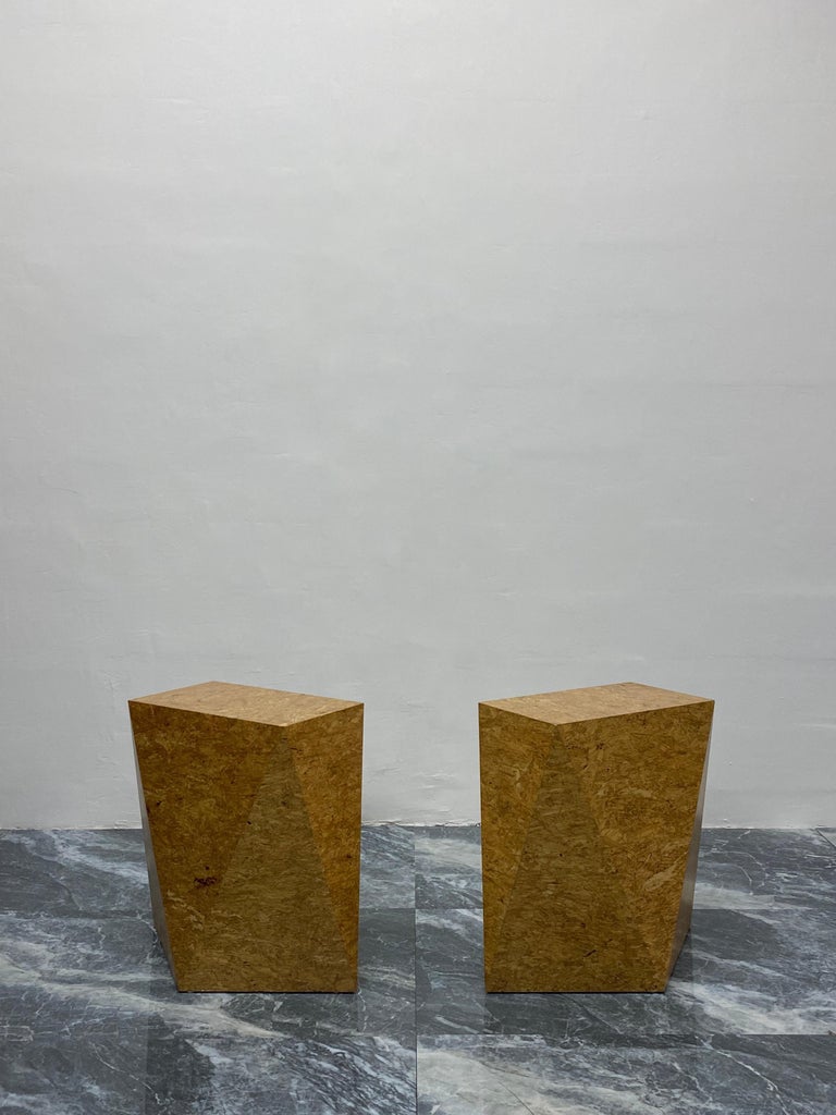 Custom MDF Angular Pedestal Tables, Set of Twopair of Modern Custom ...