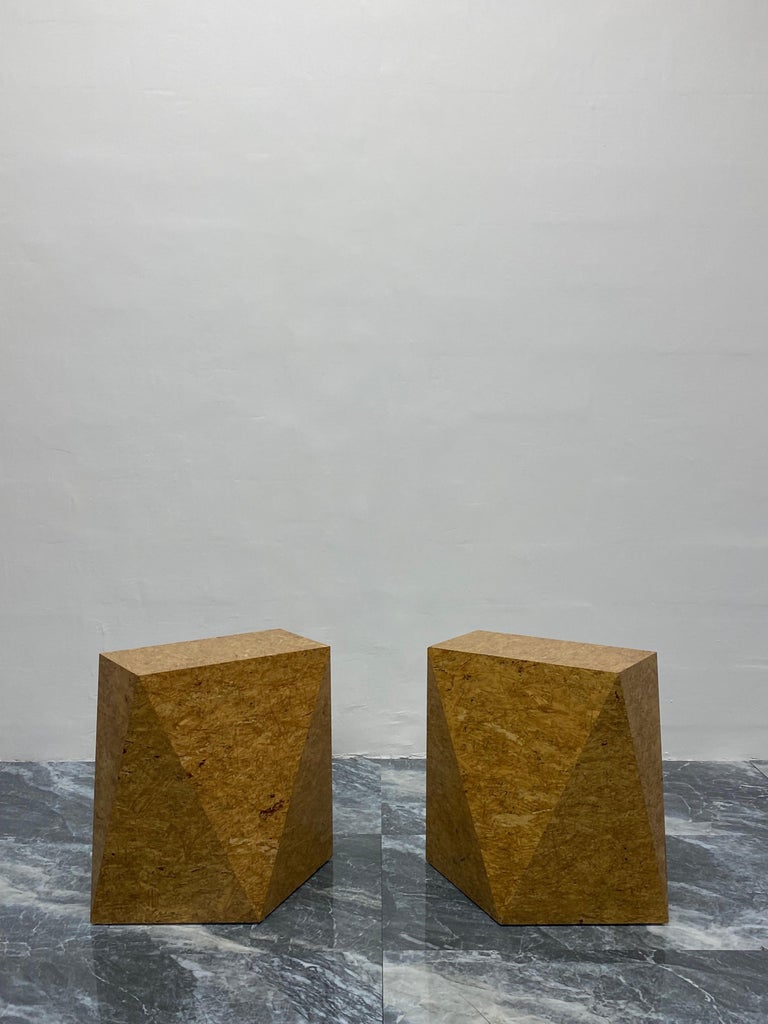 Custom MDF Angular Pedestal Tables, Set of Twopair of Modern Custom ...