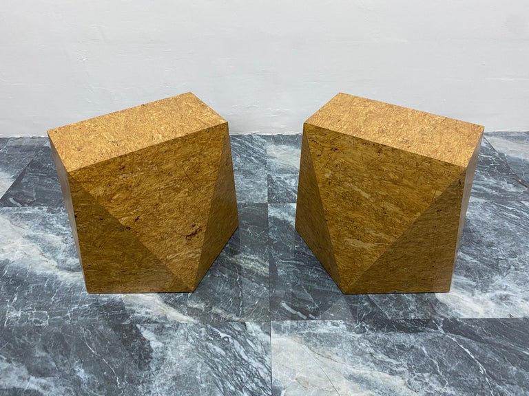 Custom MDF Angular Pedestal Tables, Set of Twopair of Modern Custom ...