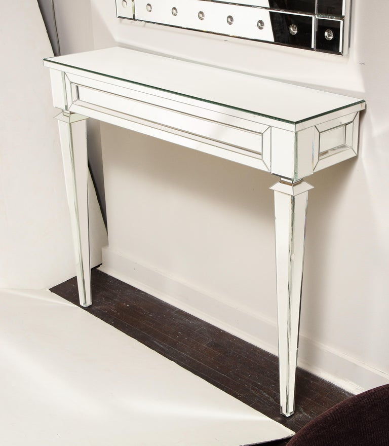 Neoclassical Style Mirrored Wall Mount Console For Sale at 1stDibs