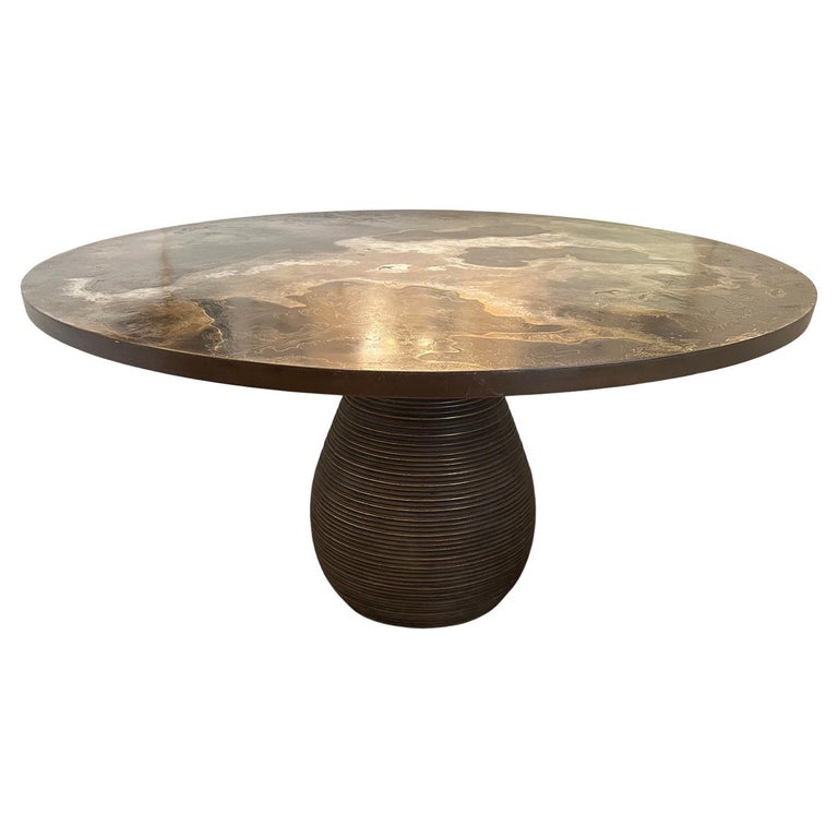 Custom Modern Artisan Handmade Brass and Bronze Round Center or Dining ...