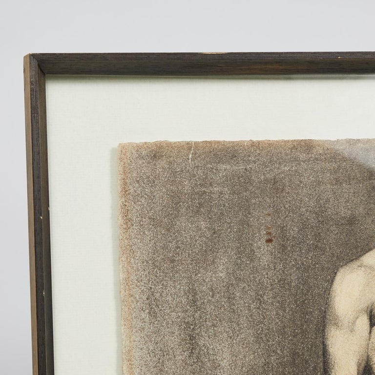 Custom Modern Framed Charcoal Male Nude Drawing by Artist Landini ...