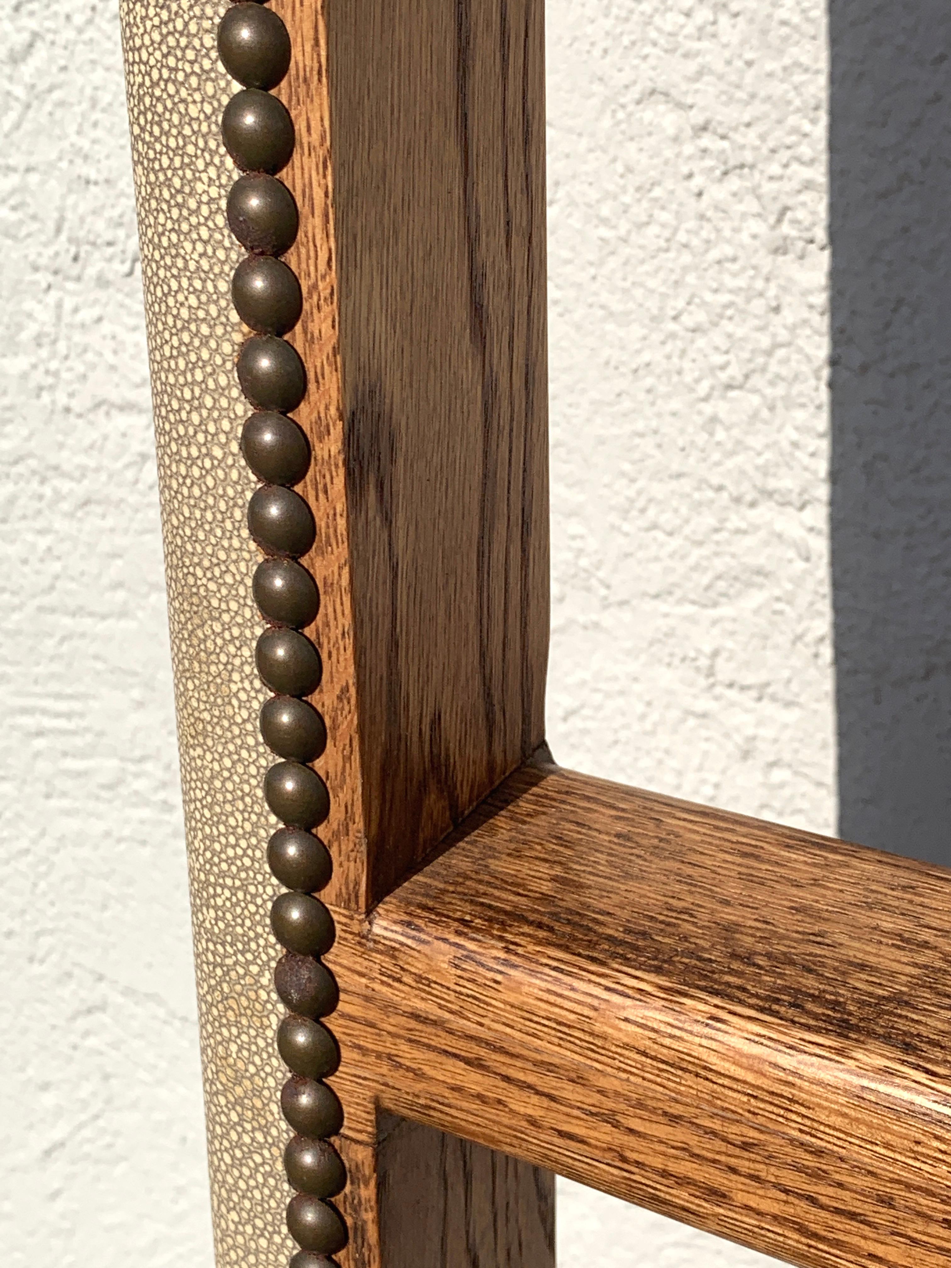 Custom Modern Library Ladder in Shagreen, Brass and Oak For Sale at ...