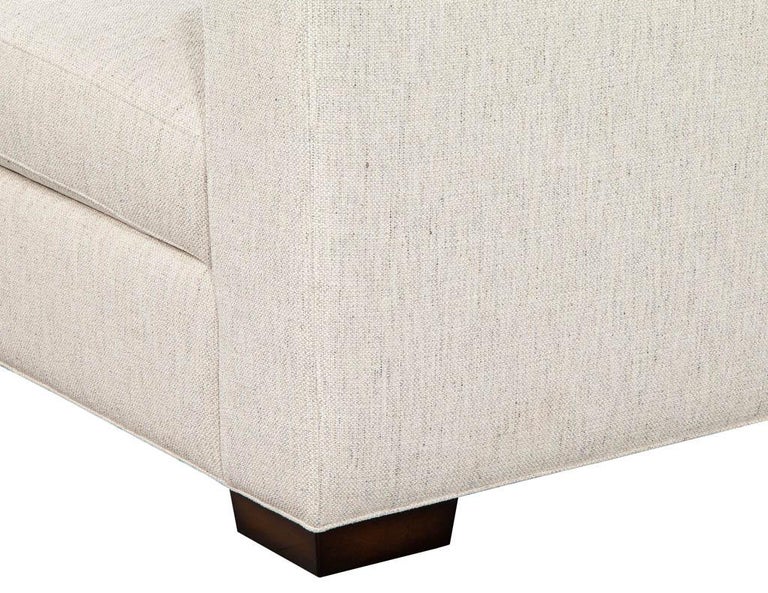 Custom Modern Living Room Sofa Set in Designer Cream Fabric For Sale at ...