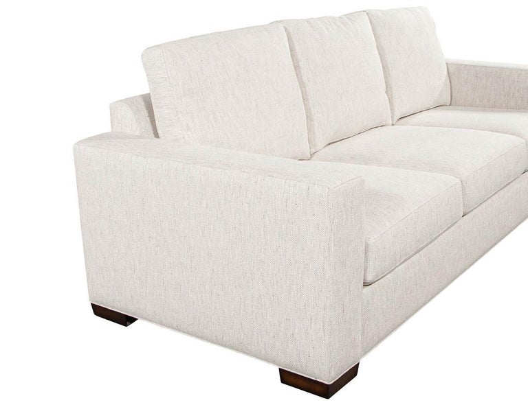 Custom Modern Living Room Sofa Set in Designer Cream Fabric For Sale at ...