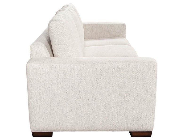 Custom Modern Living Room Sofa Set in Designer Cream Fabric For Sale at ...